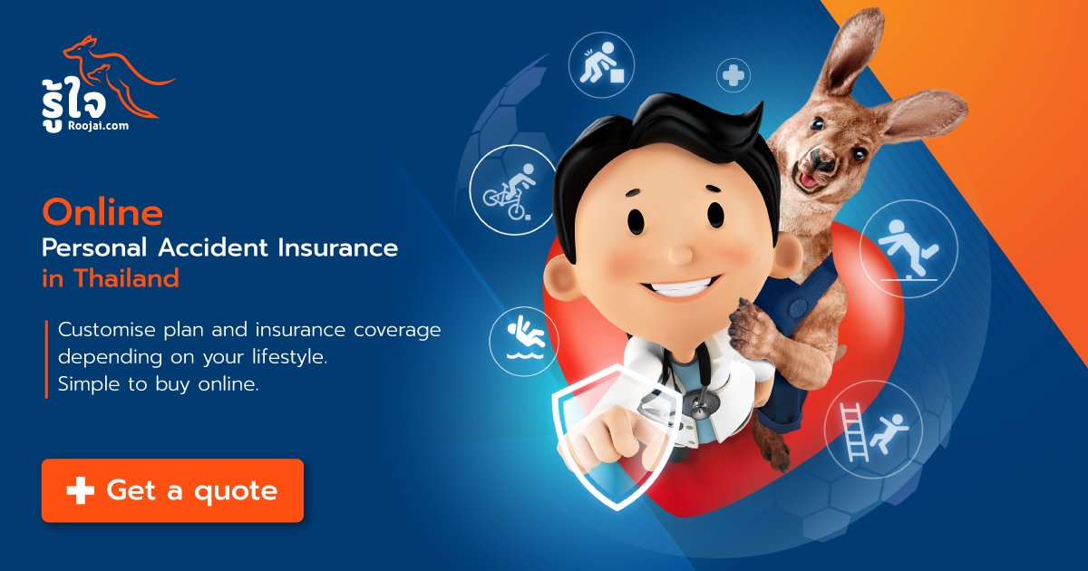 Personal Accident Insurance Online in Thailand from Roojai